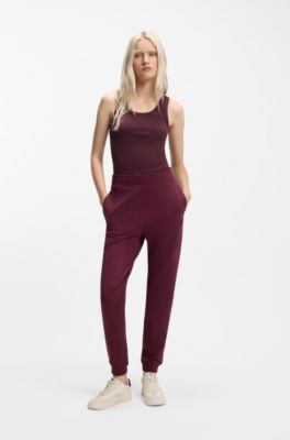 HUGO Cotton-Blend Tank Top with Logo Embroidery